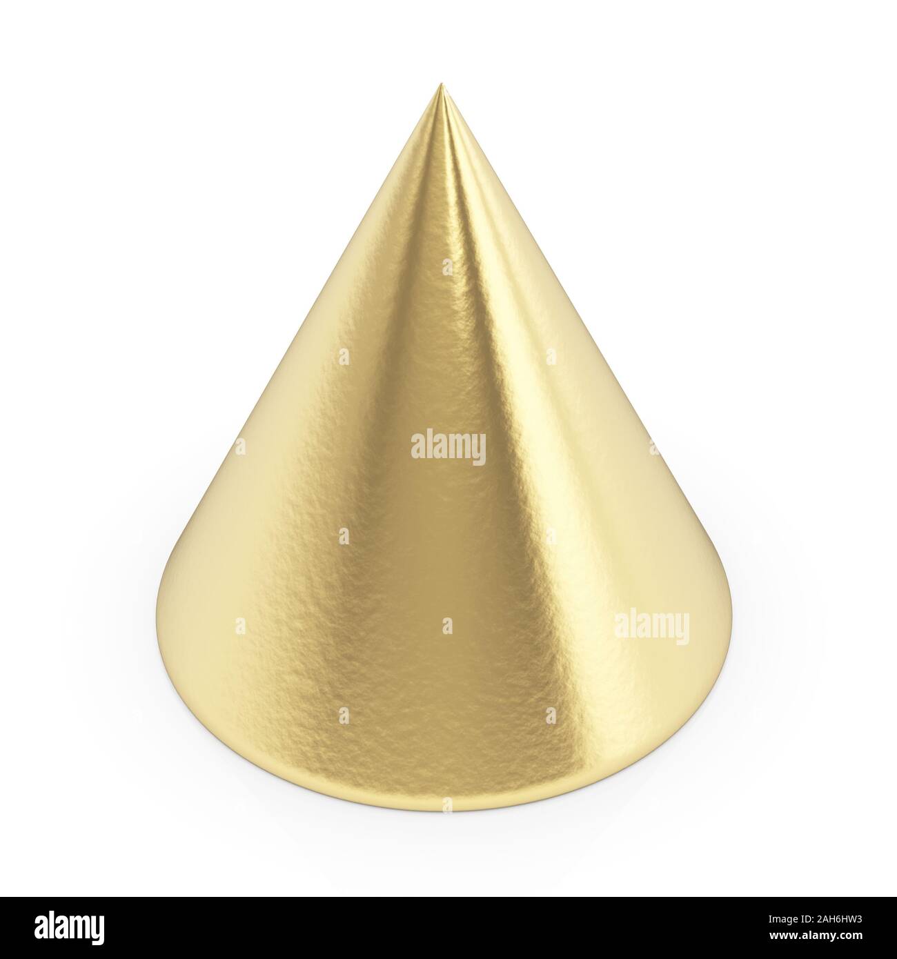 Golden 3d cone isolated with clipping path Stock Photo - Alamy