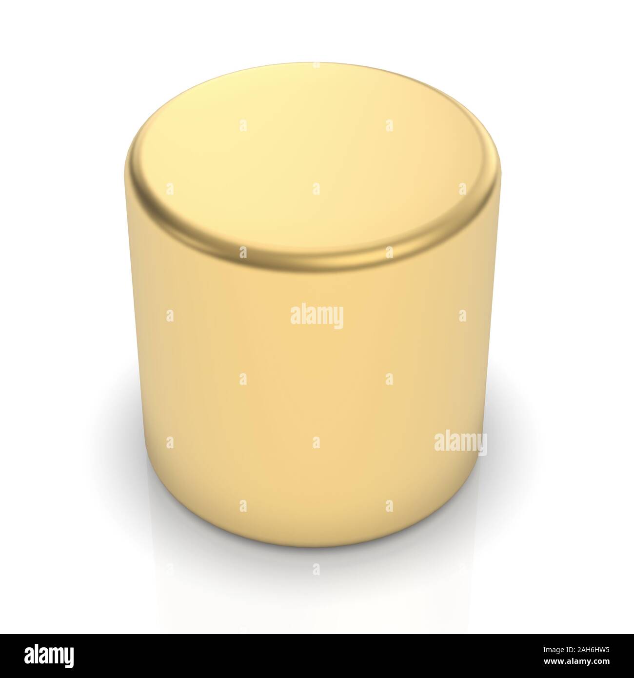Golden 3d cylinder isolated with clipping path Stock Photo - Alamy