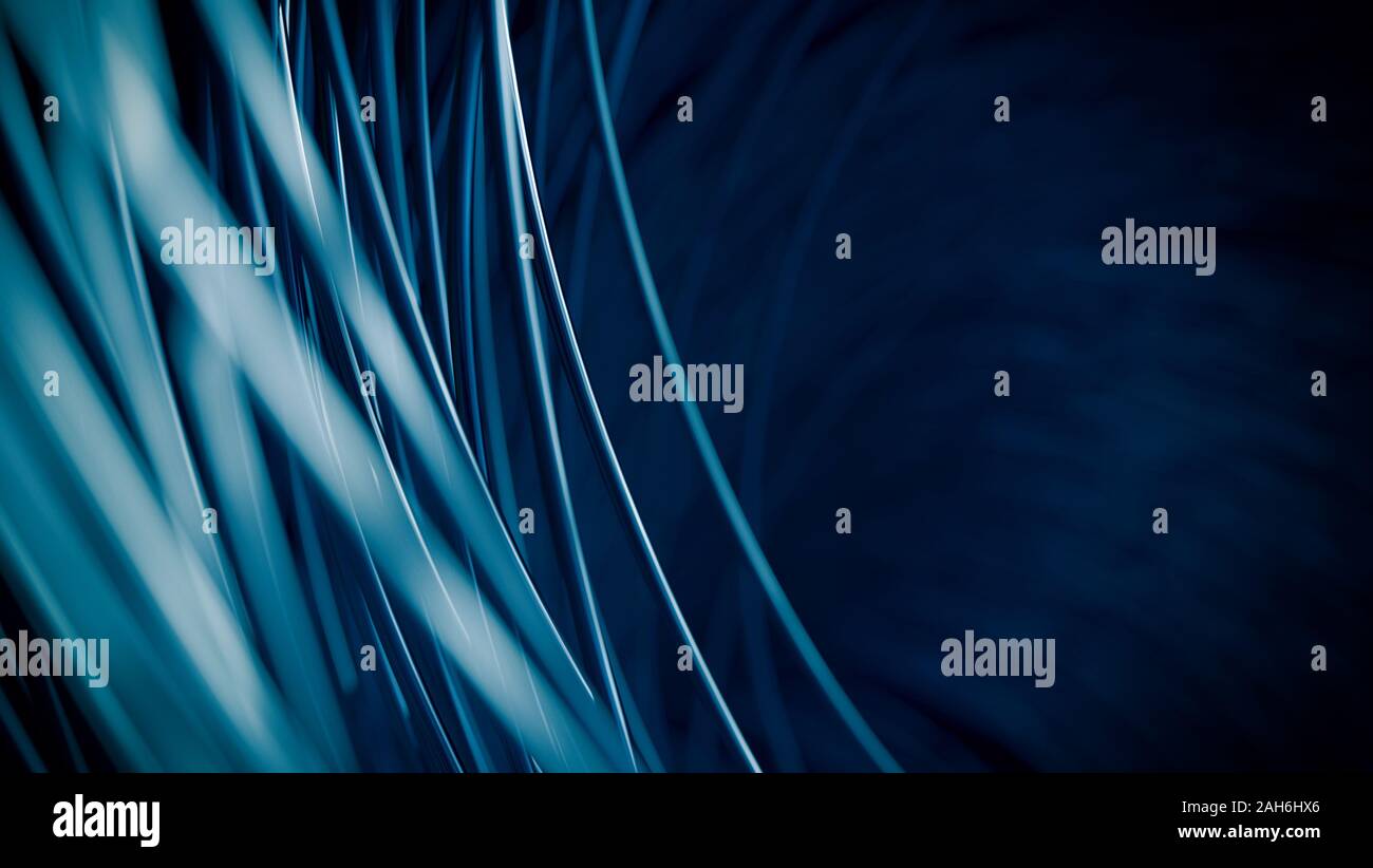 Abstract blue cables background - 3D render backdrop Stock Photo - Alamy