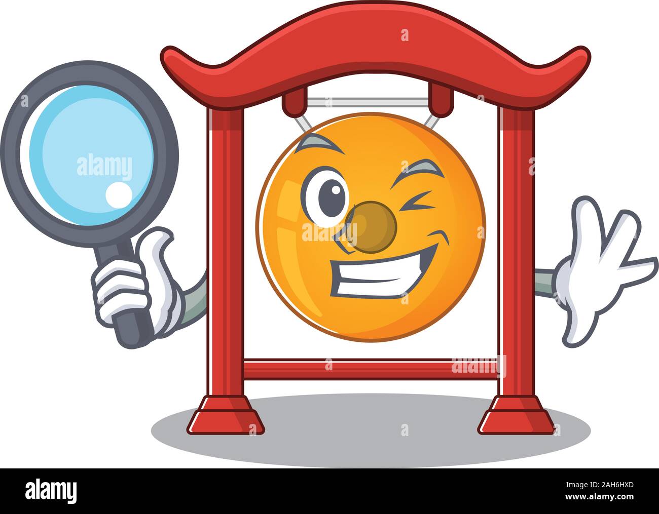 Smart chinese gong Scroll Detective cartoon character design Stock ...