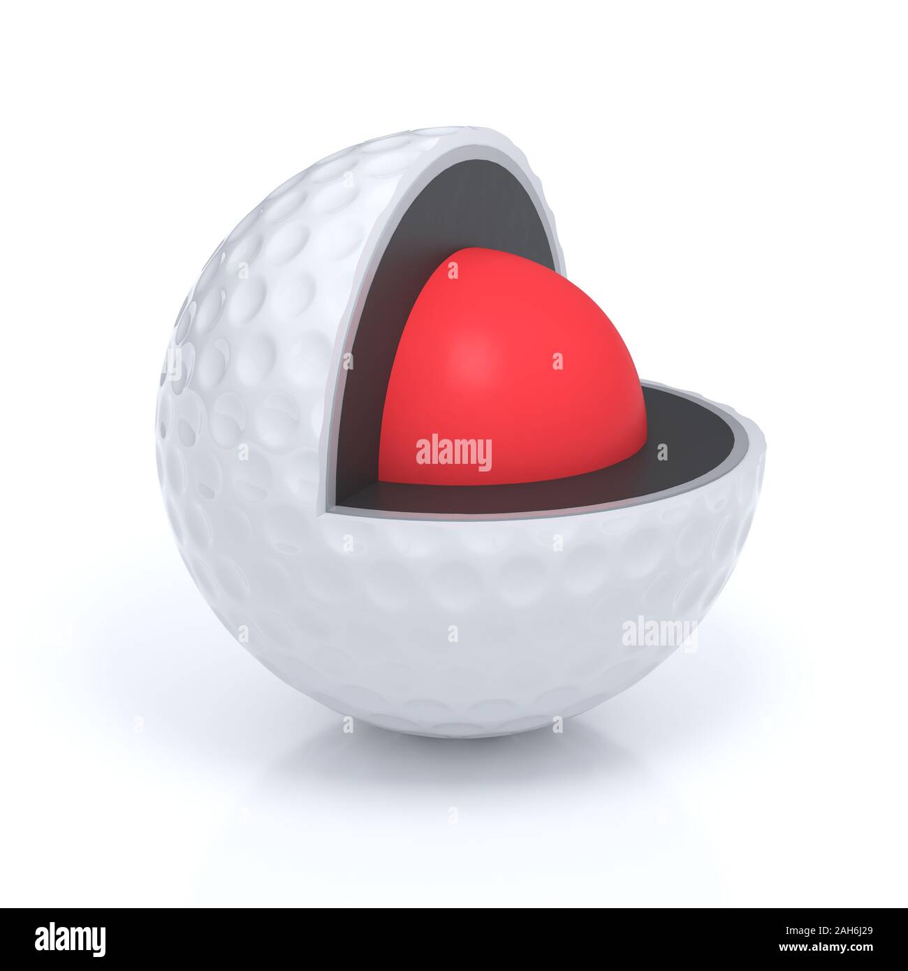 Schematic view of sliced golf ball layers isolated with clipping path ...