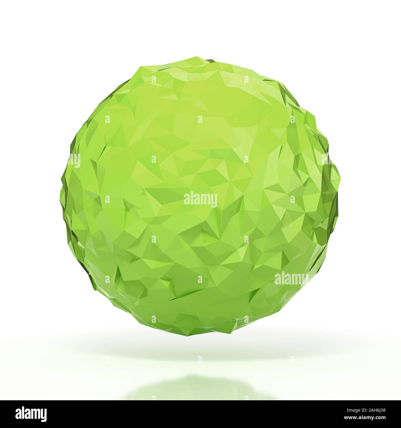 Green triangular 3D sphere on white isolated with clipping path Stock ...