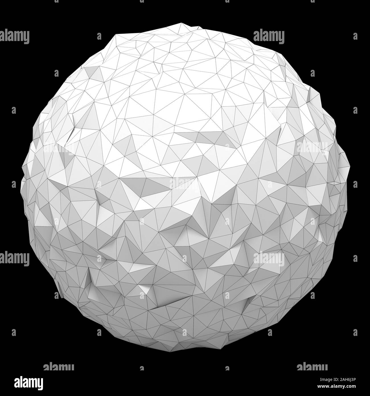 White triangular 3D sphere on black isolated with clipping path Stock ...