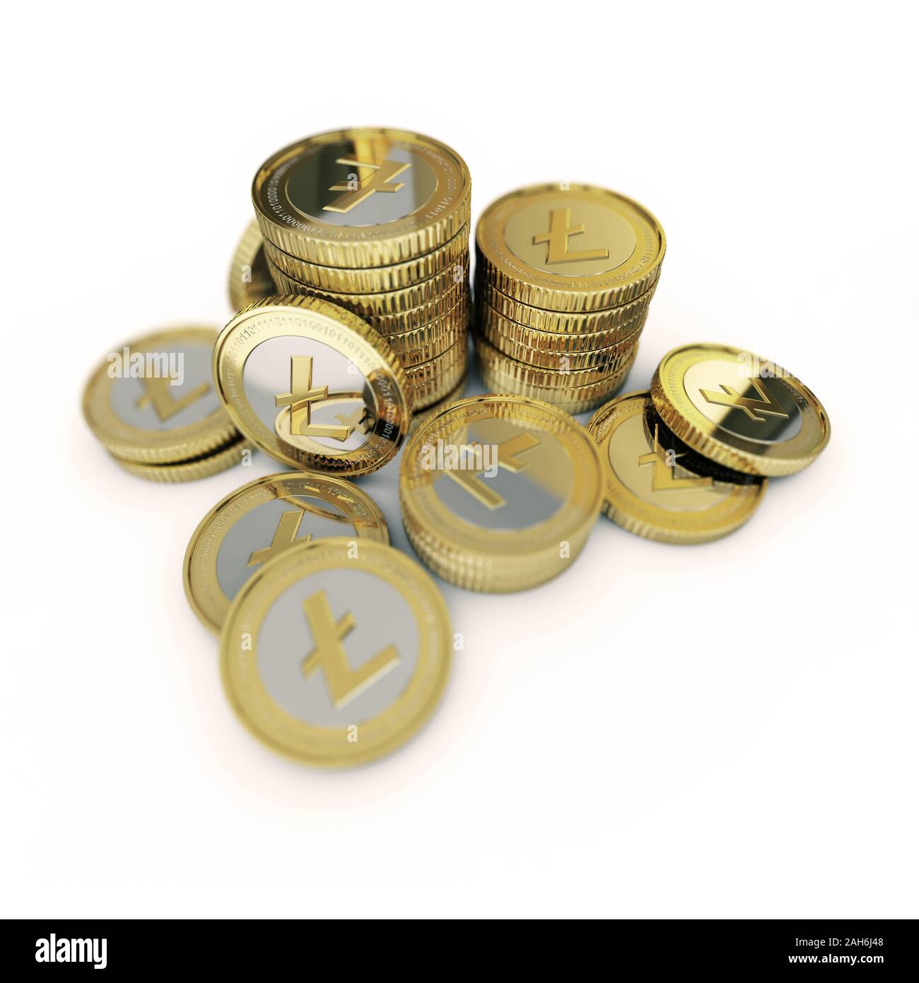 Gold litecoin coin icon hi-res stock photography and images - Alamy
