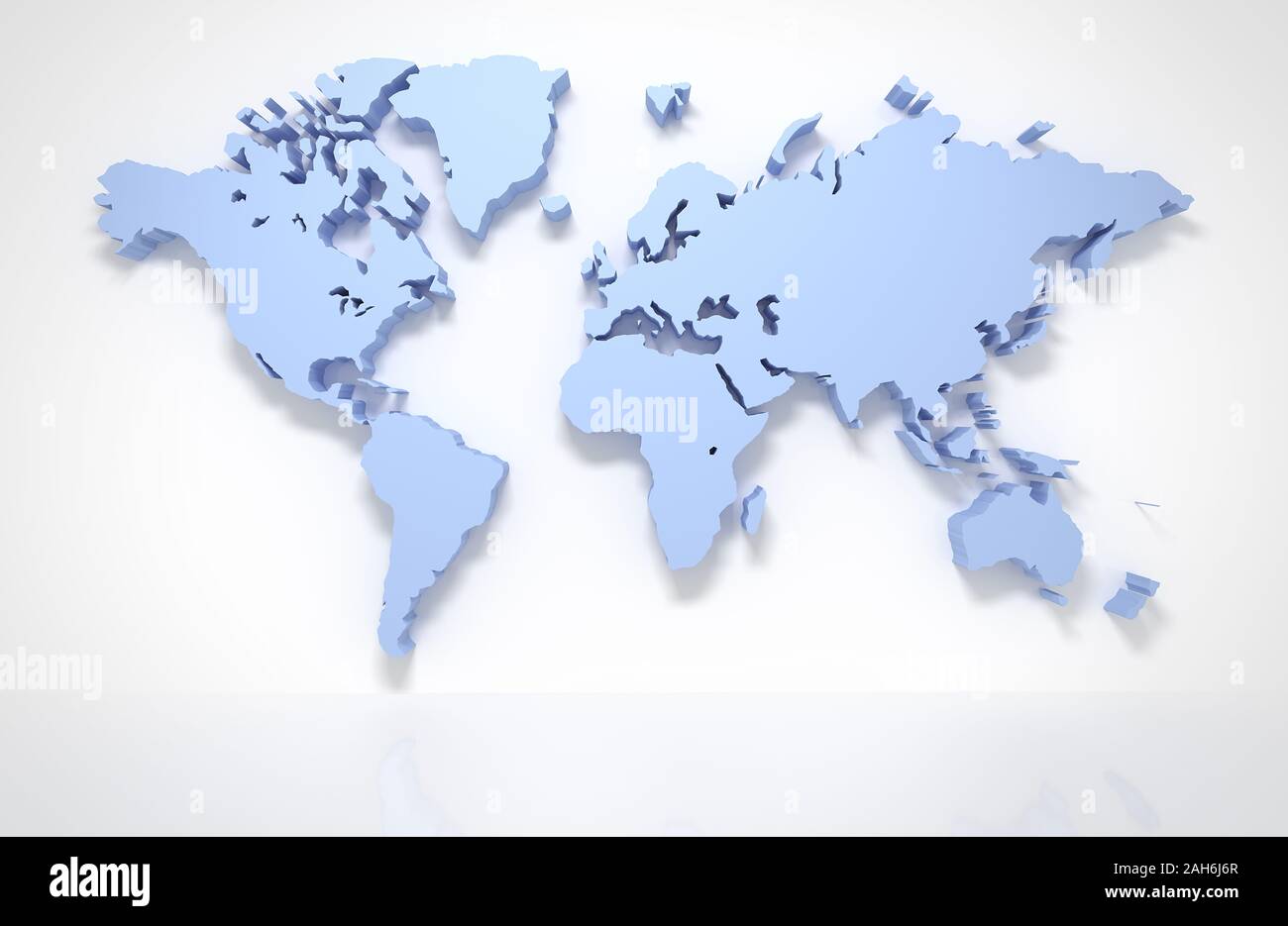 3D world map isolated on white with clipping path Stock Photo - Alamy