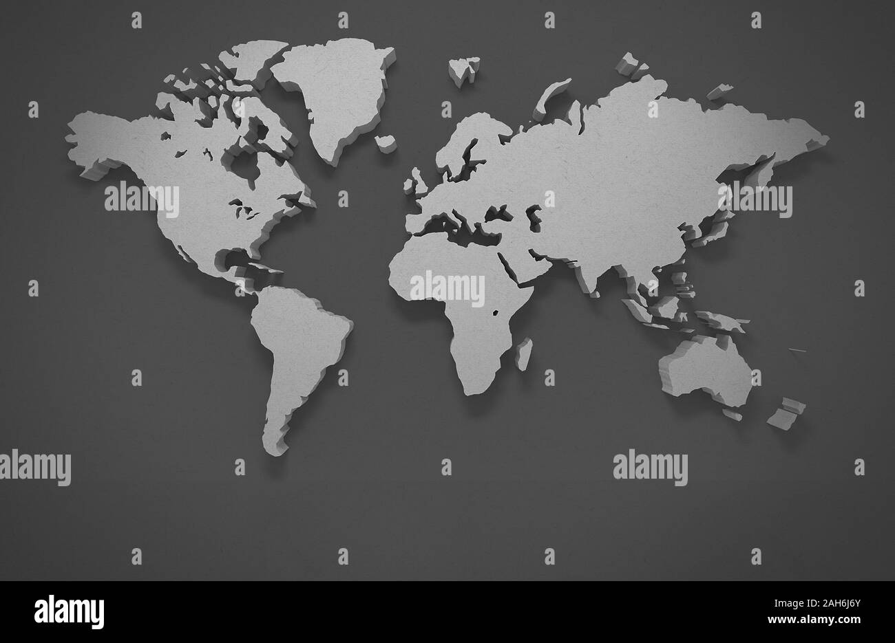 3D world map isolated with clipping path Stock Photo - Alamy