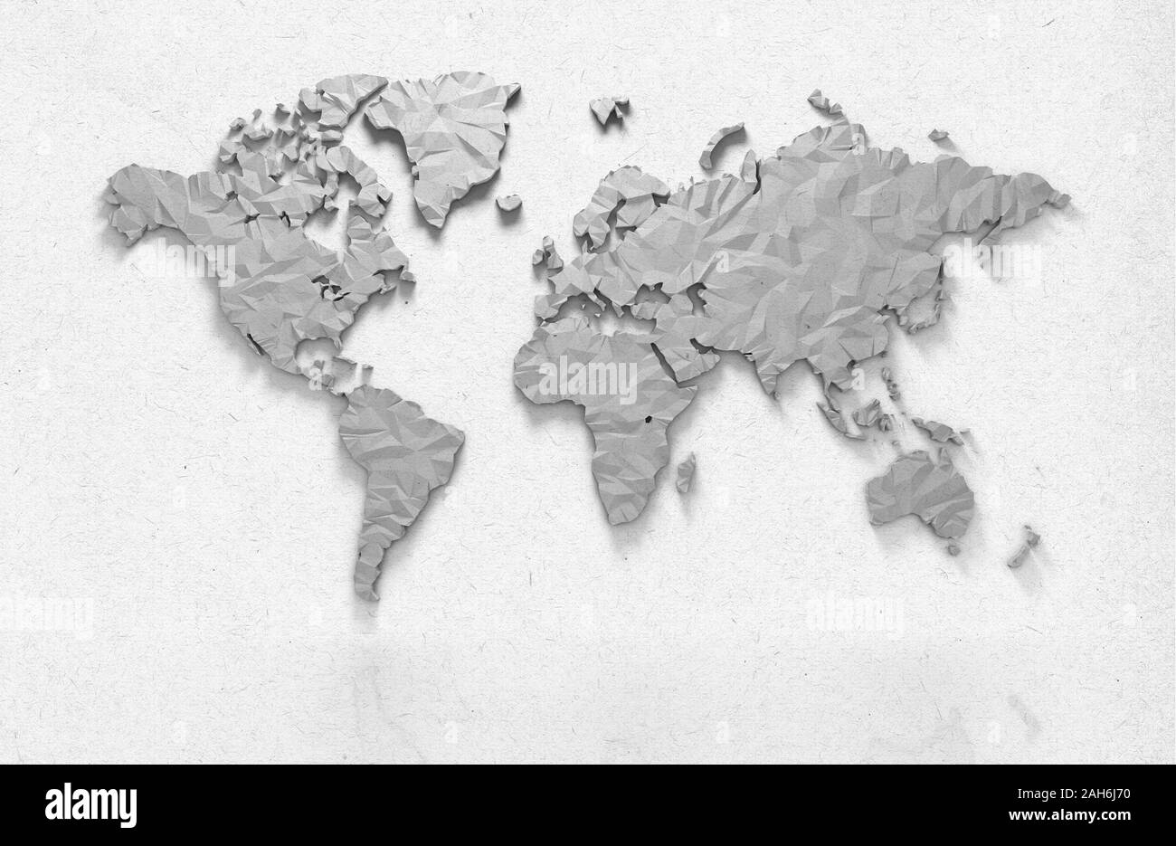 Origami 3D world map isolated with clipping path Stock Photo - Alamy