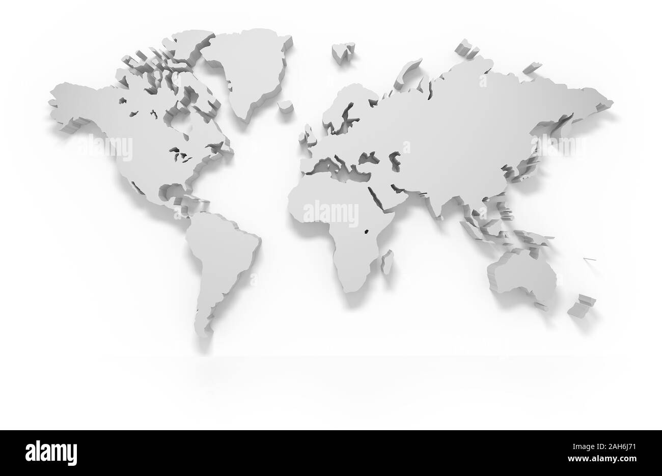 3D world map isolated with clipping path Stock Photo - Alamy