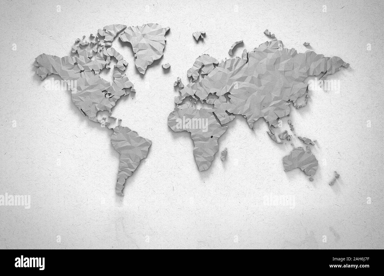 Origami 3D world map isolated with clipping path Stock Photo - Alamy