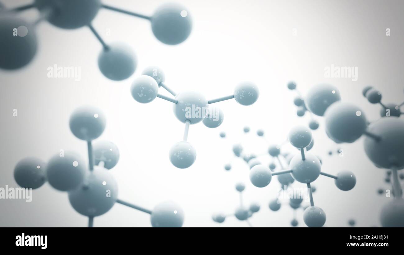 Blue molecules model structure background 3D render Stock Photo - Alamy