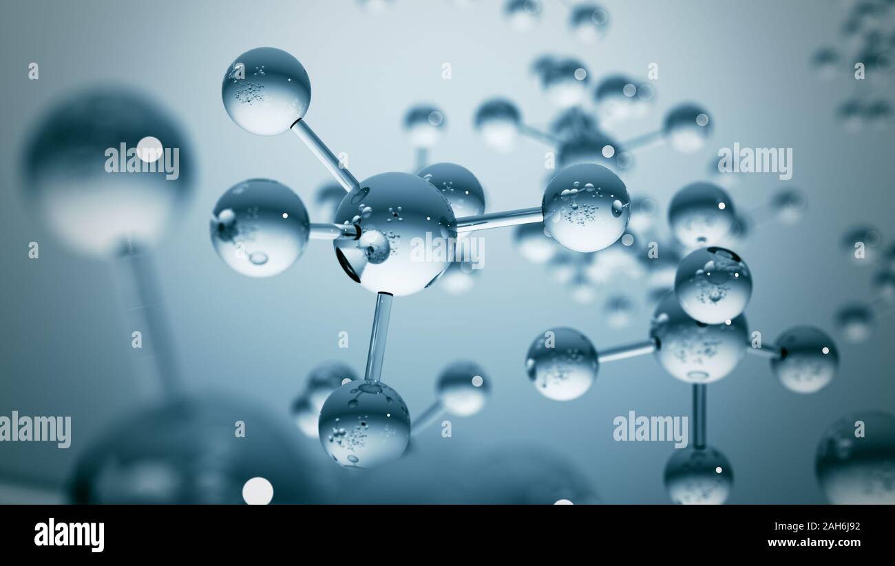 Blue molecule structure 3D illustration Stock Photo - Alamy