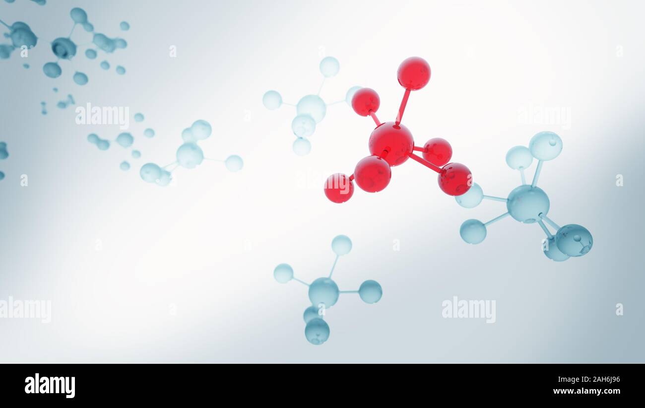 Blue molecule structure 3D illustration Stock Photo - Alamy