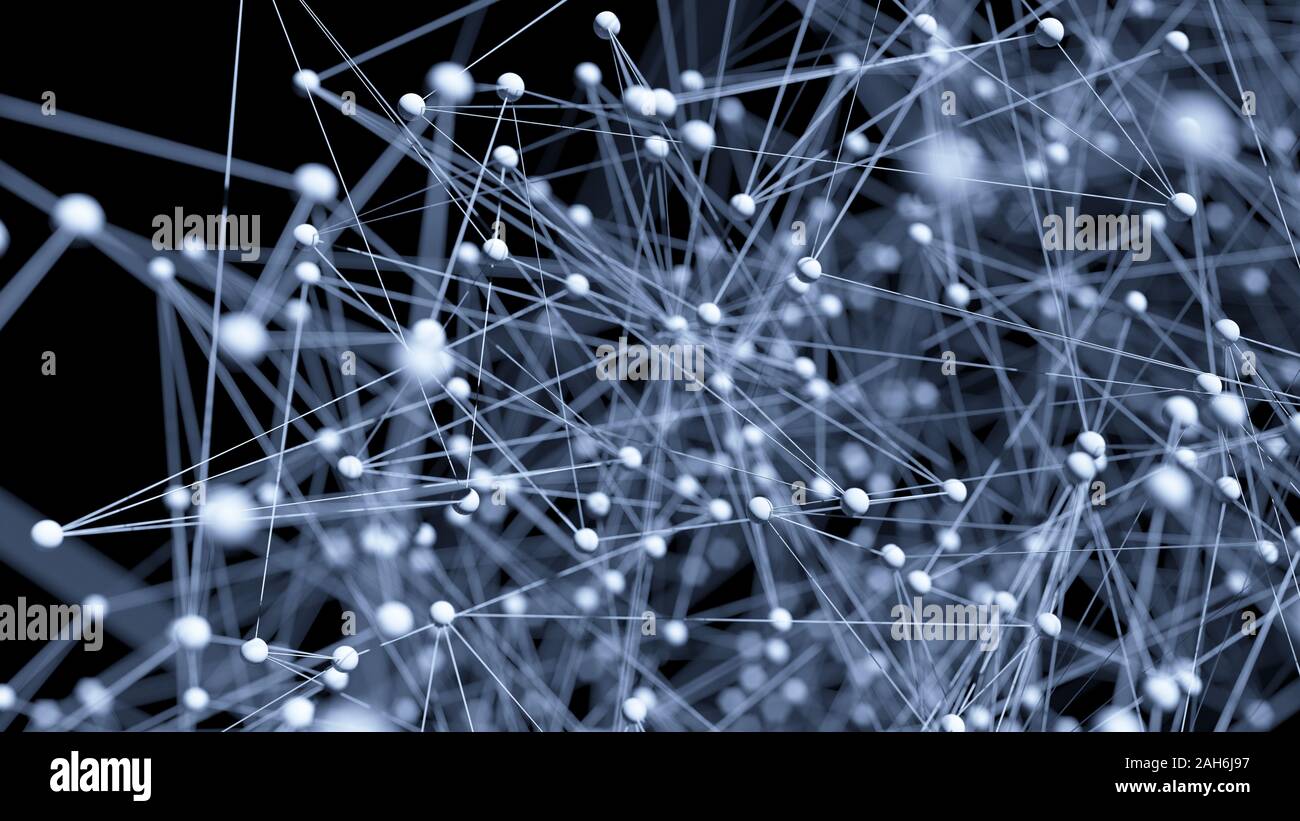 Abstract network molecule background - 3d visualisation Stock Photo - Alamy