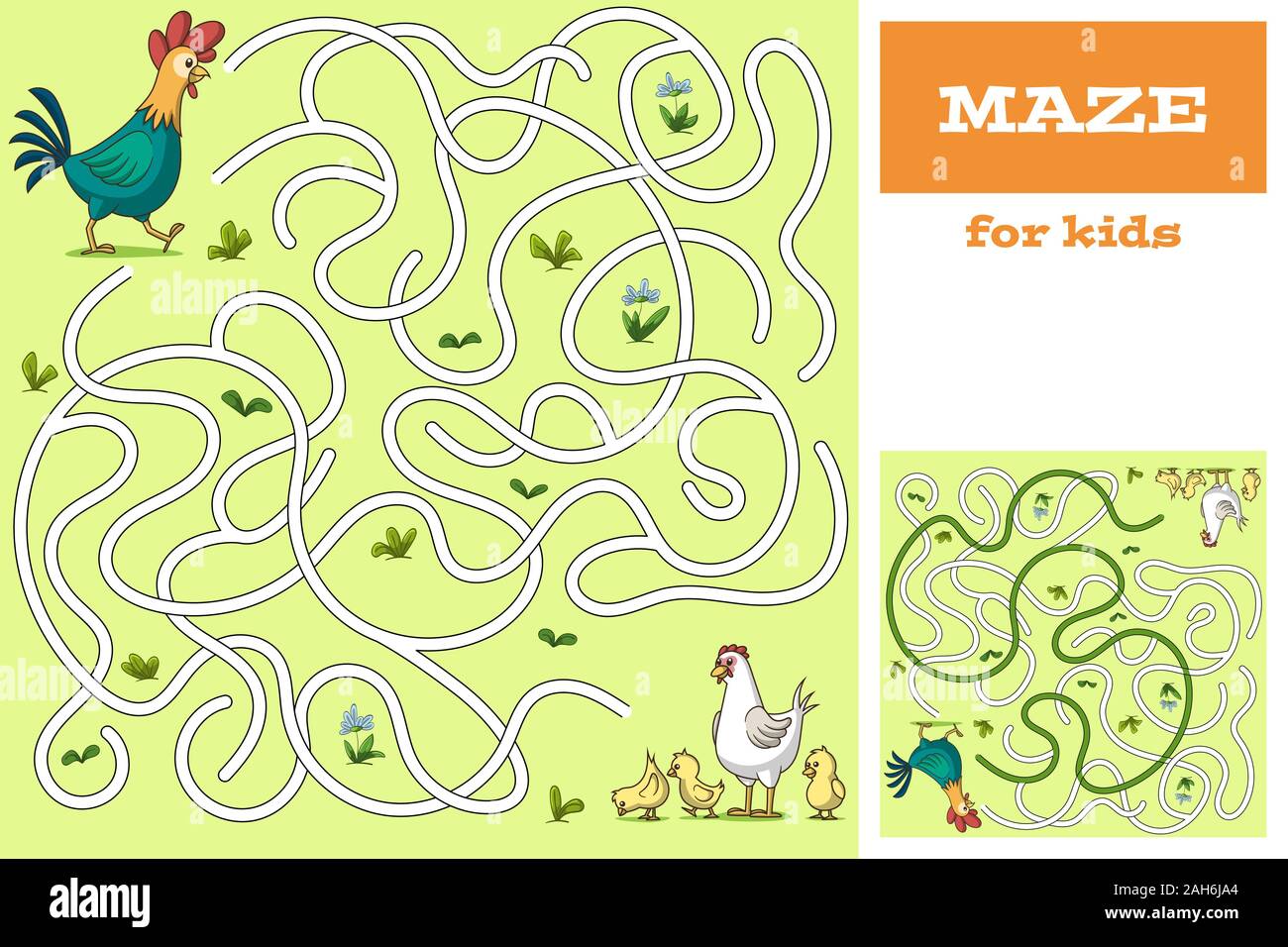 Funny cartoon game for kids. With solution.Hand draw vector ...