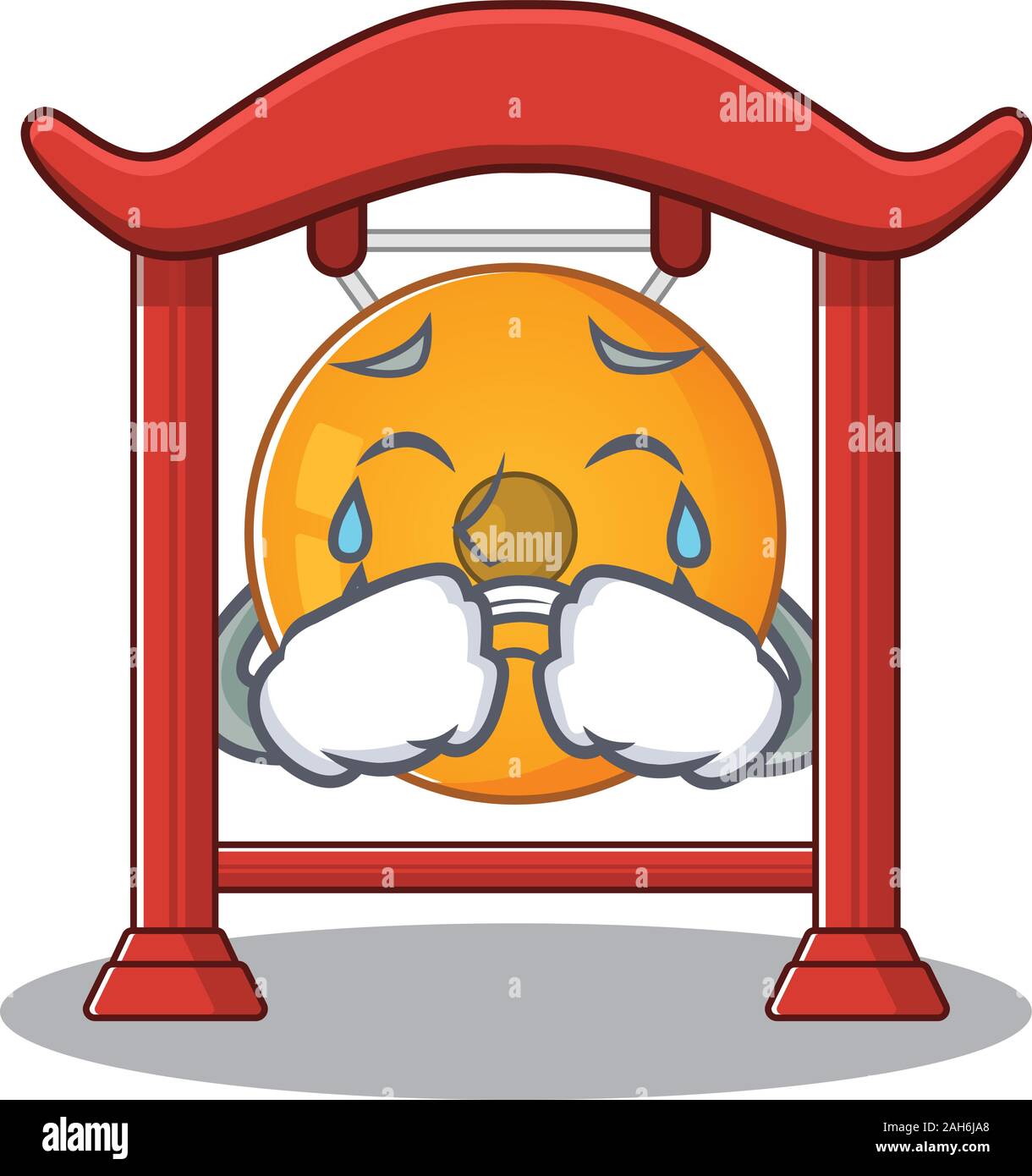 Sad Crying chinese gong Scroll cartoon character design Stock Vector ...