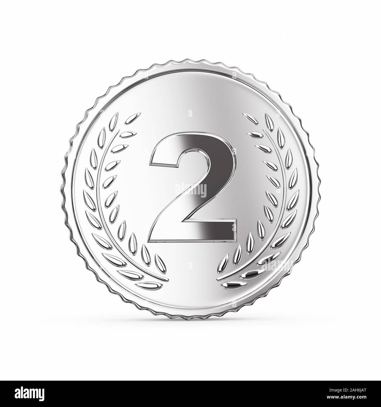 Silver medal 3D render - isolated with clipping path Stock Photo - Alamy
