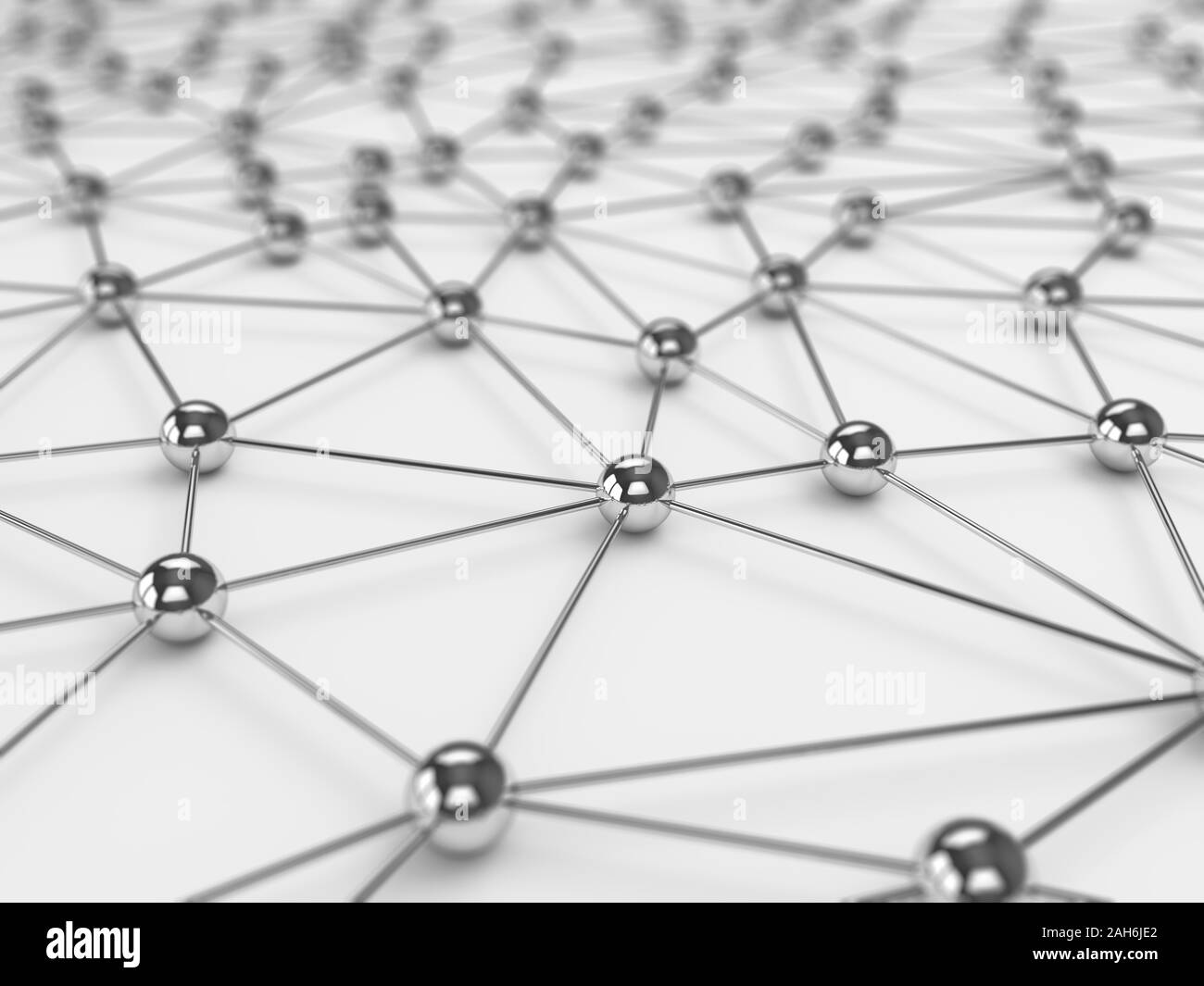 Abstract social network background - chrome on white Stock Photo - Alamy