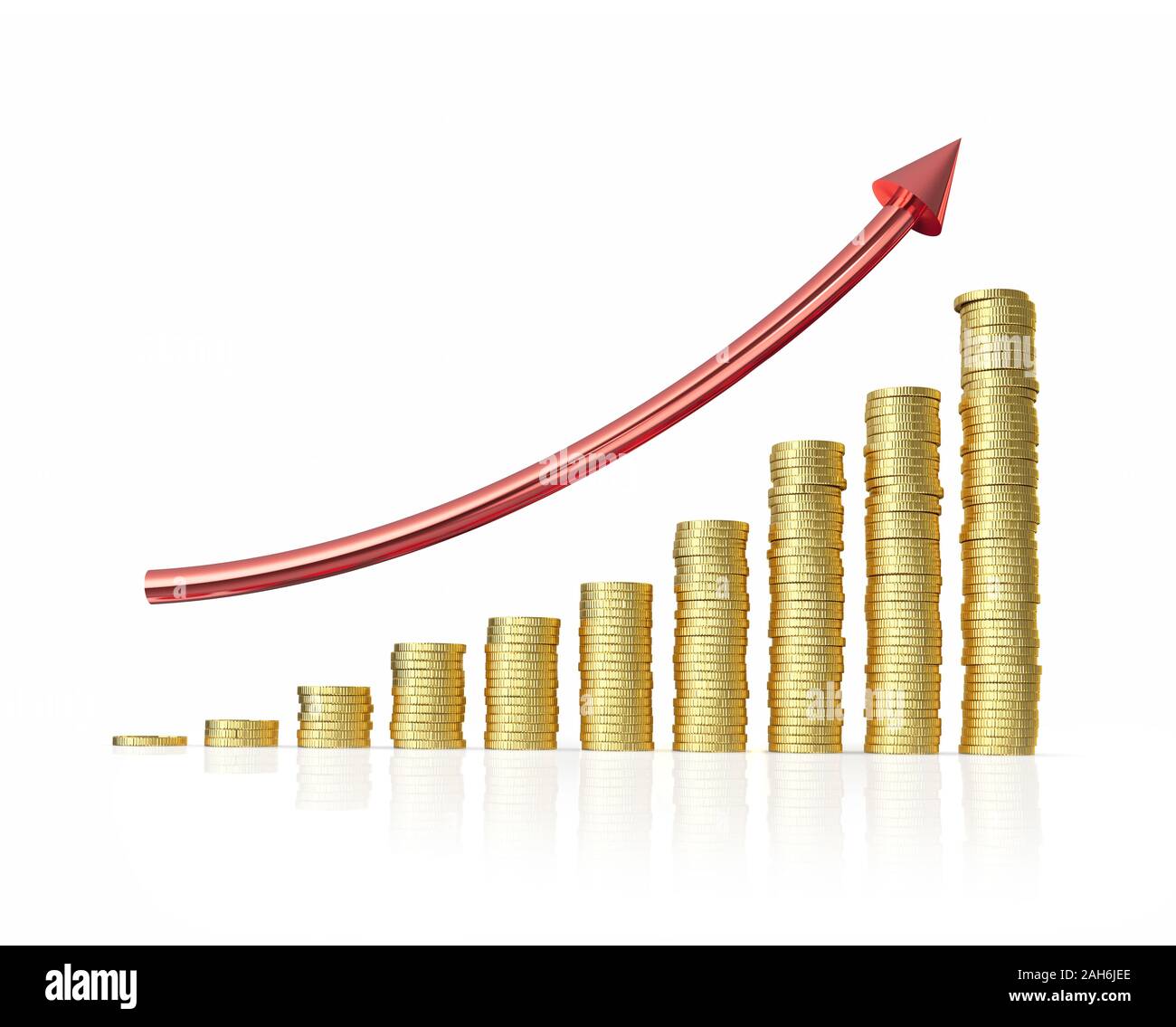 Coin graph isolated on white with clipping path Stock Photo - Alamy