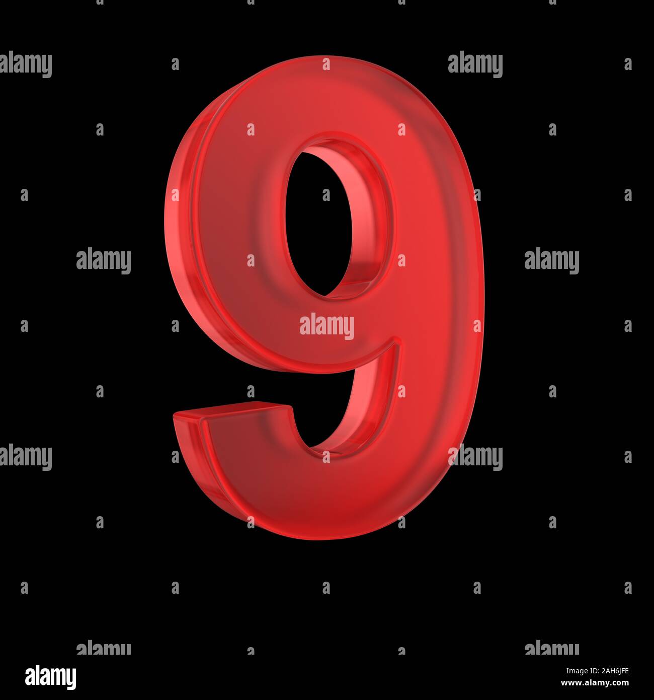 Number nine- red isolated with clipping path Stock Photo - Alamy