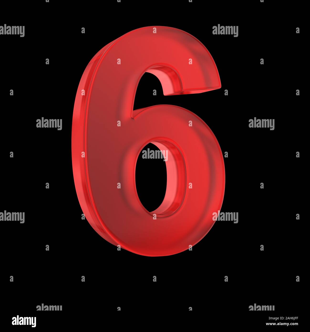 Number six- red isolated with clipping path Stock Photo - Alamy