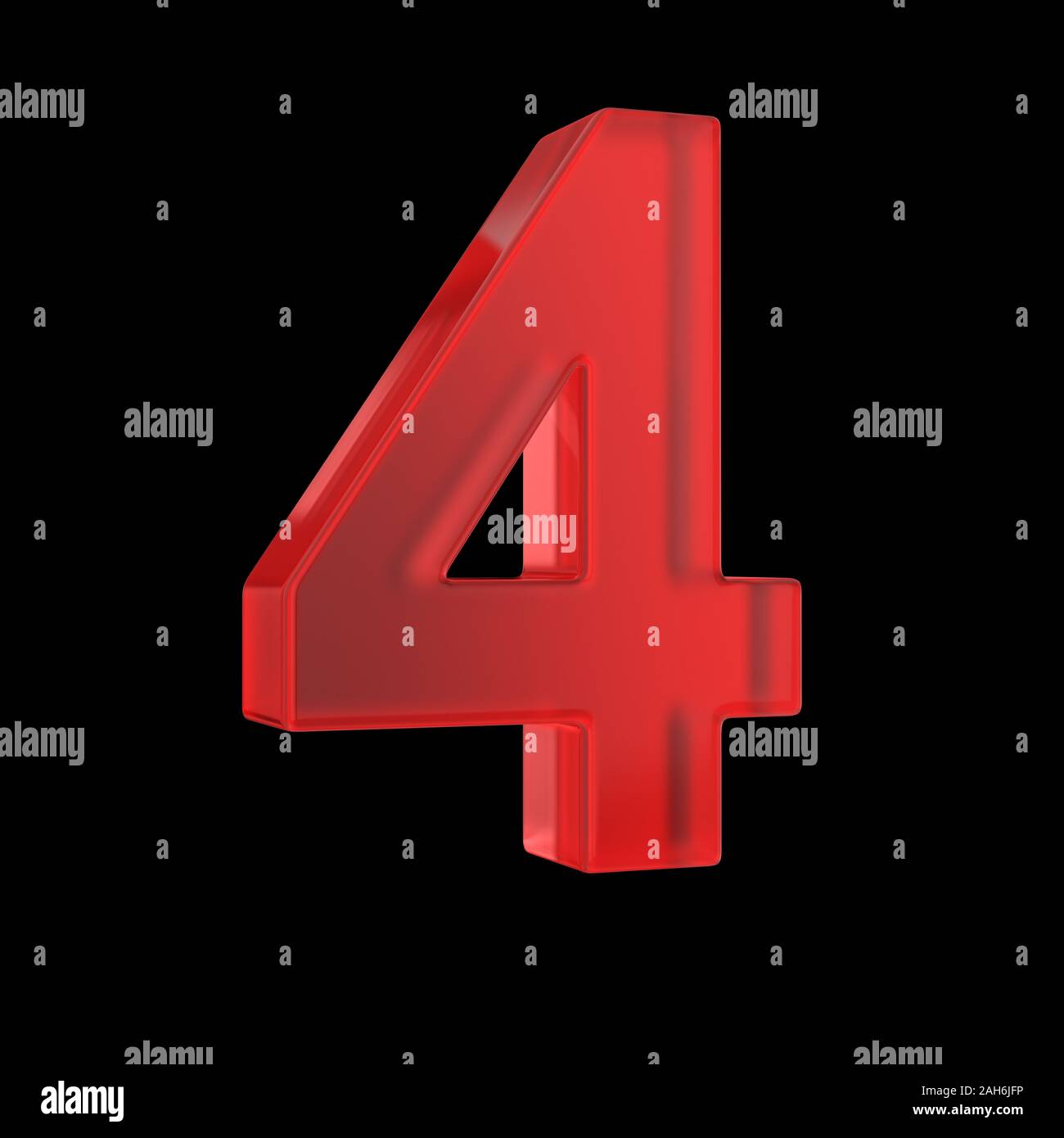 Number four- red isolated with clipping path Stock Photo - Alamy