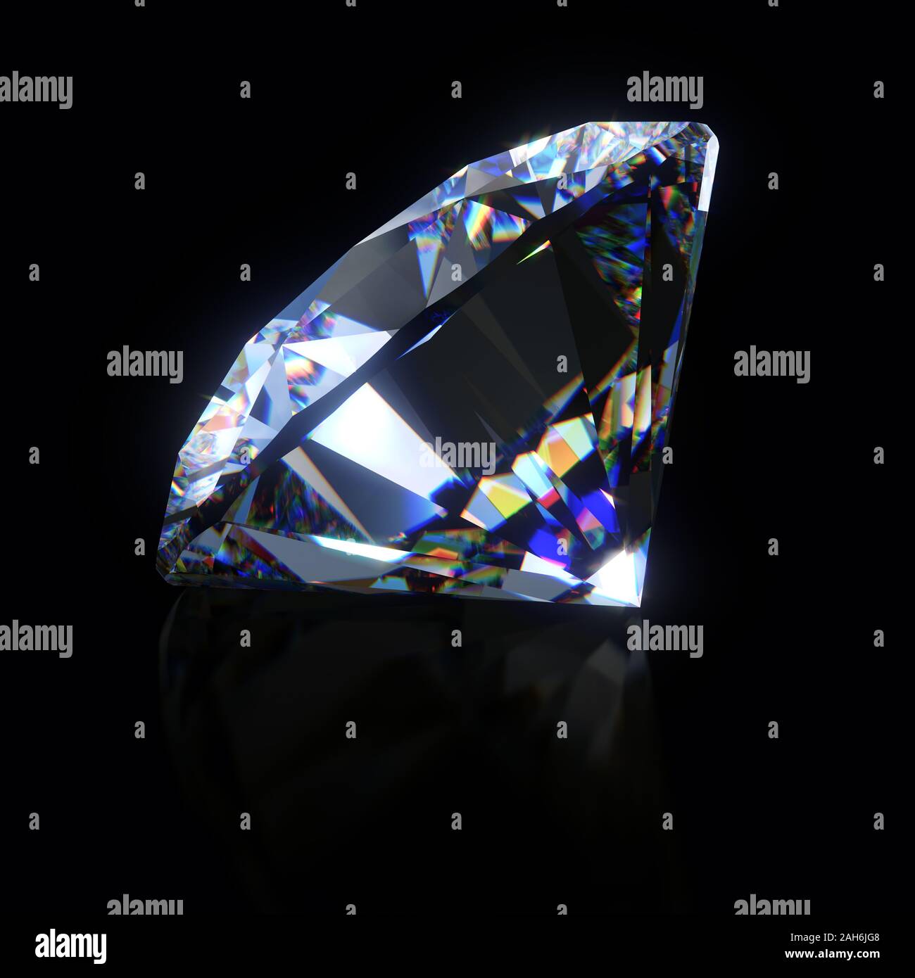 Round Diamond isolated with clipping path Stock Photo - Alamy