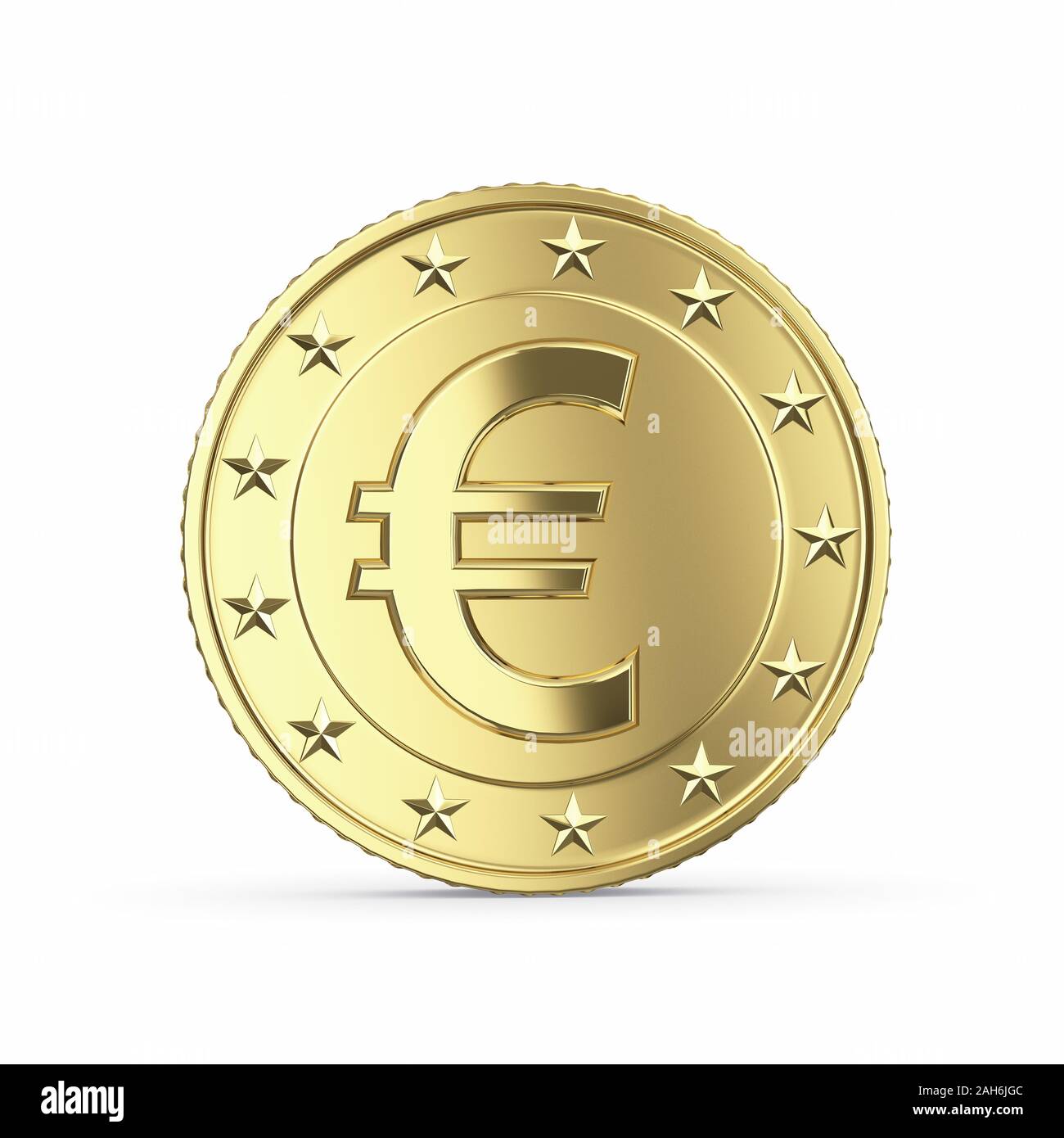 Golden euro coin isolated on white background with clipping path Stock ...