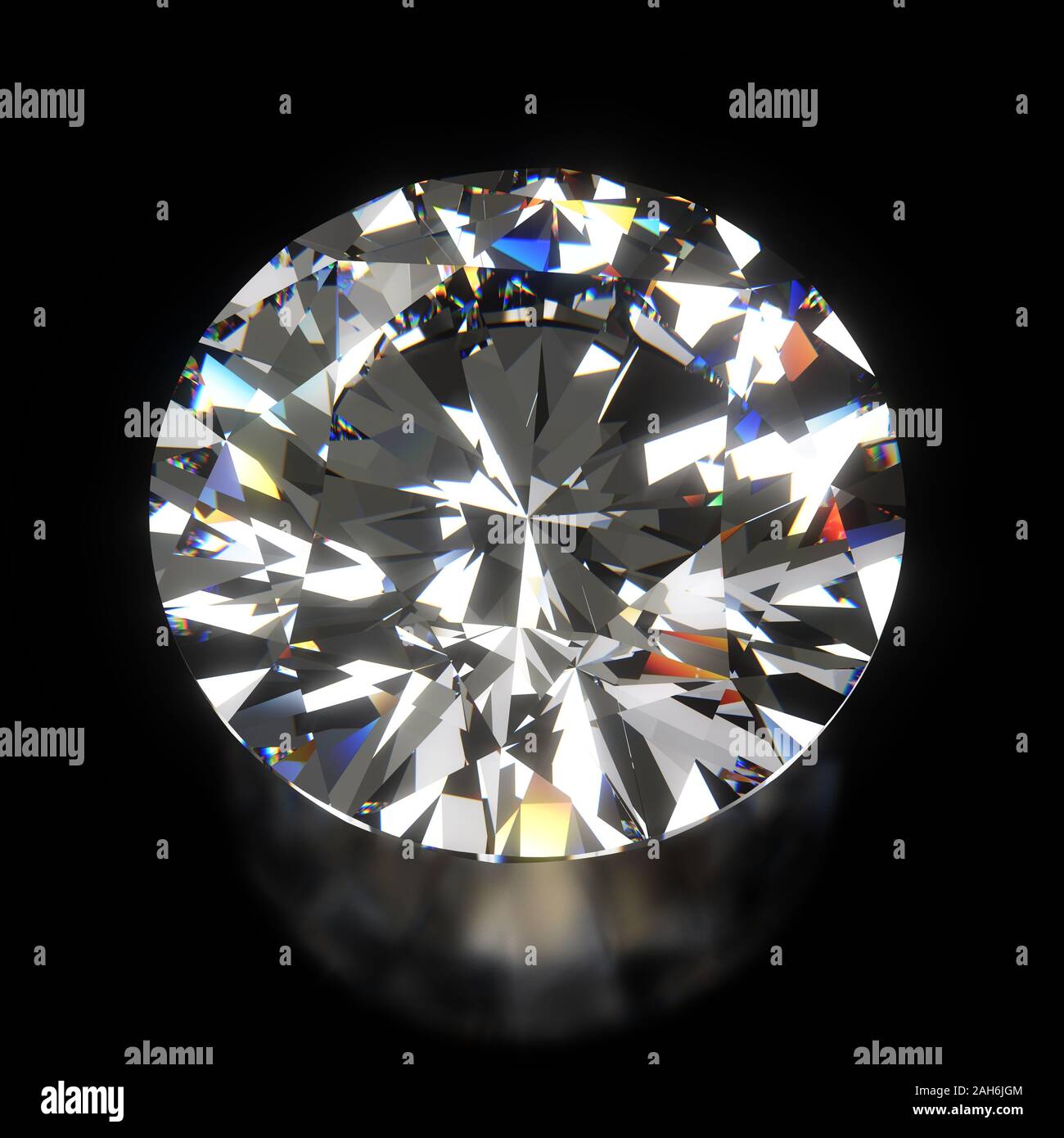 Round Diamond isolated with clipping path - 3d render Stock Photo - Alamy