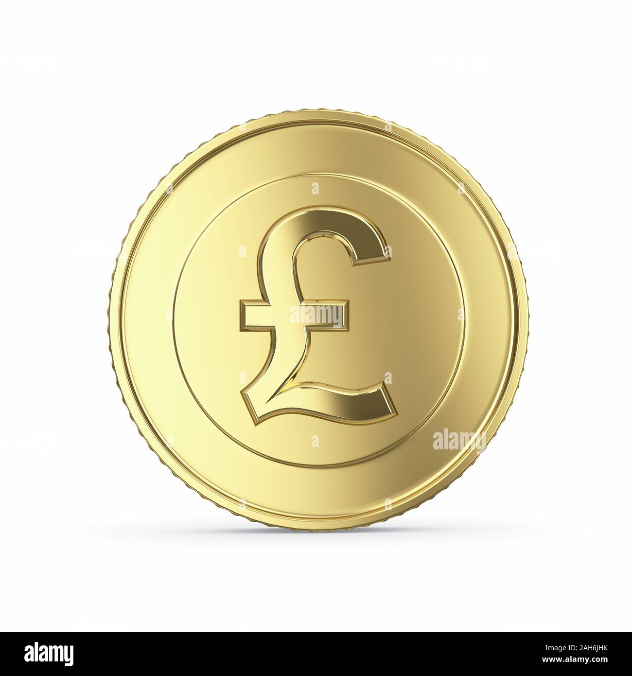 Golden pound coin isolated on white background with clipping path Stock ...