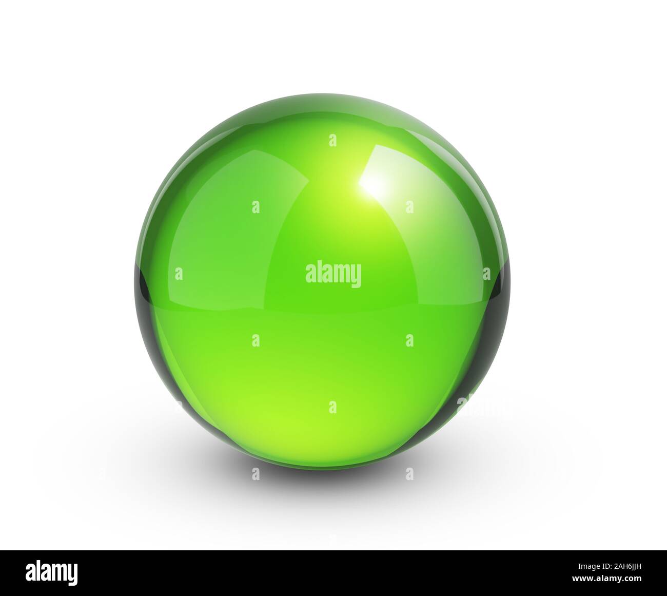 Green sphere render with shadow on white - clipping path Stock Photo ...