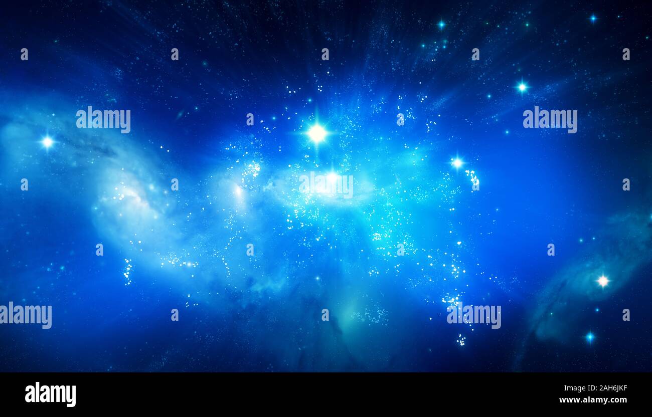Beautiful blue galaxy background Stock Photo - Alamy
