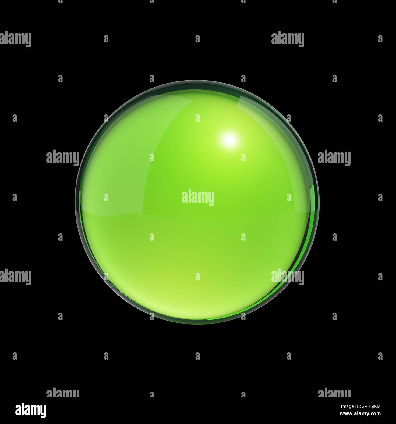 Green ball isolated on black - clipping path 3d render Stock Photo - Alamy