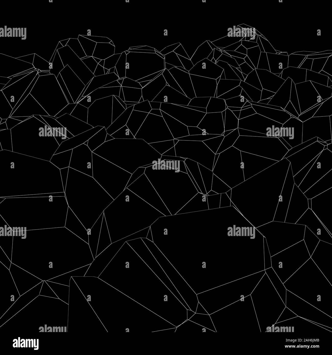 Abstract white polygon white lines on black background Stock Photo - Alamy