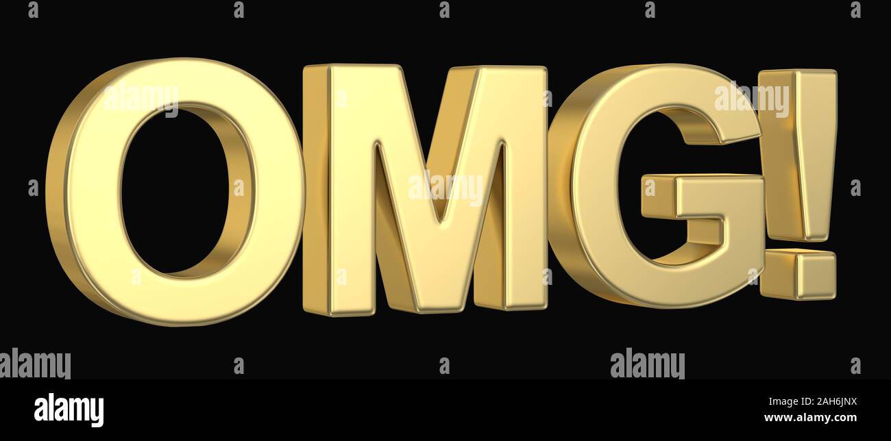 Golden OMG symbol isolated with clipping path Stock Photo - Alamy