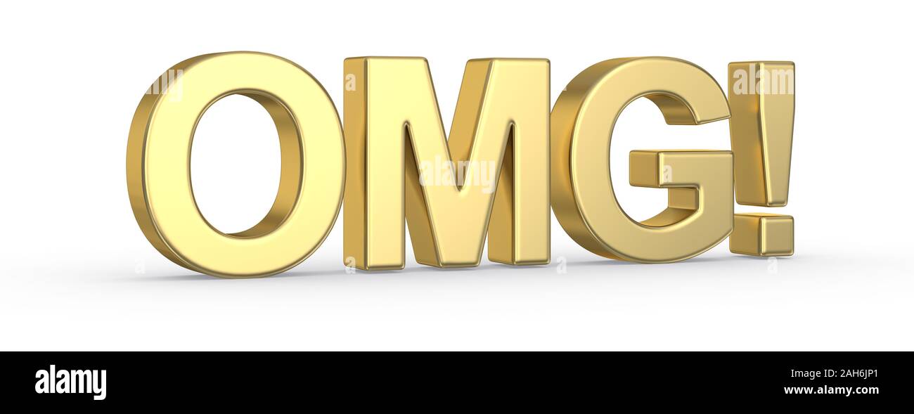 Golden OMG symbol isolated with clipping path Stock Photo - Alamy
