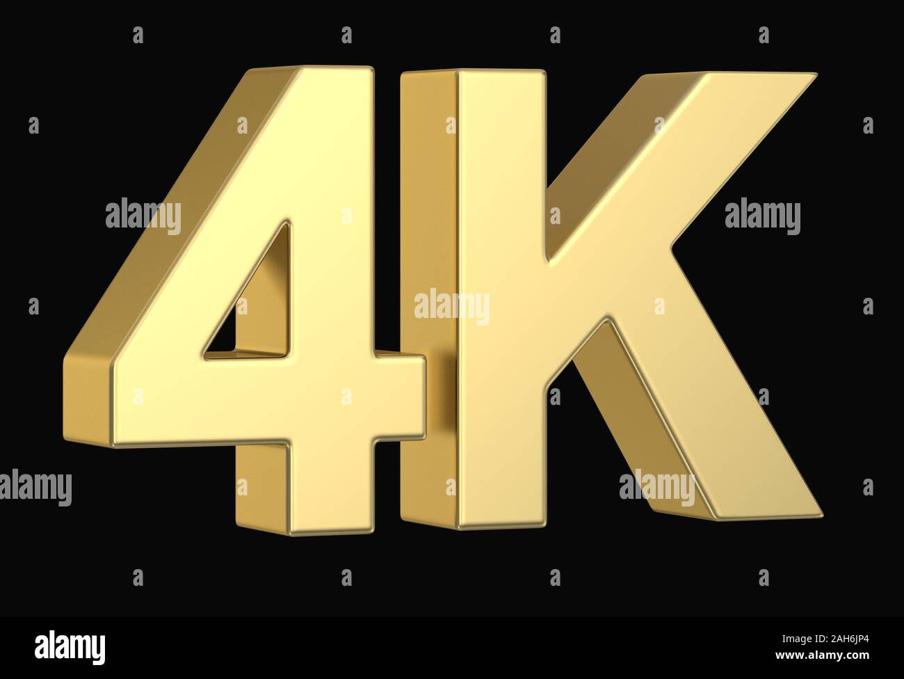 Golden 3D 4K symbol isolated with clipping path Stock Photo - Alamy