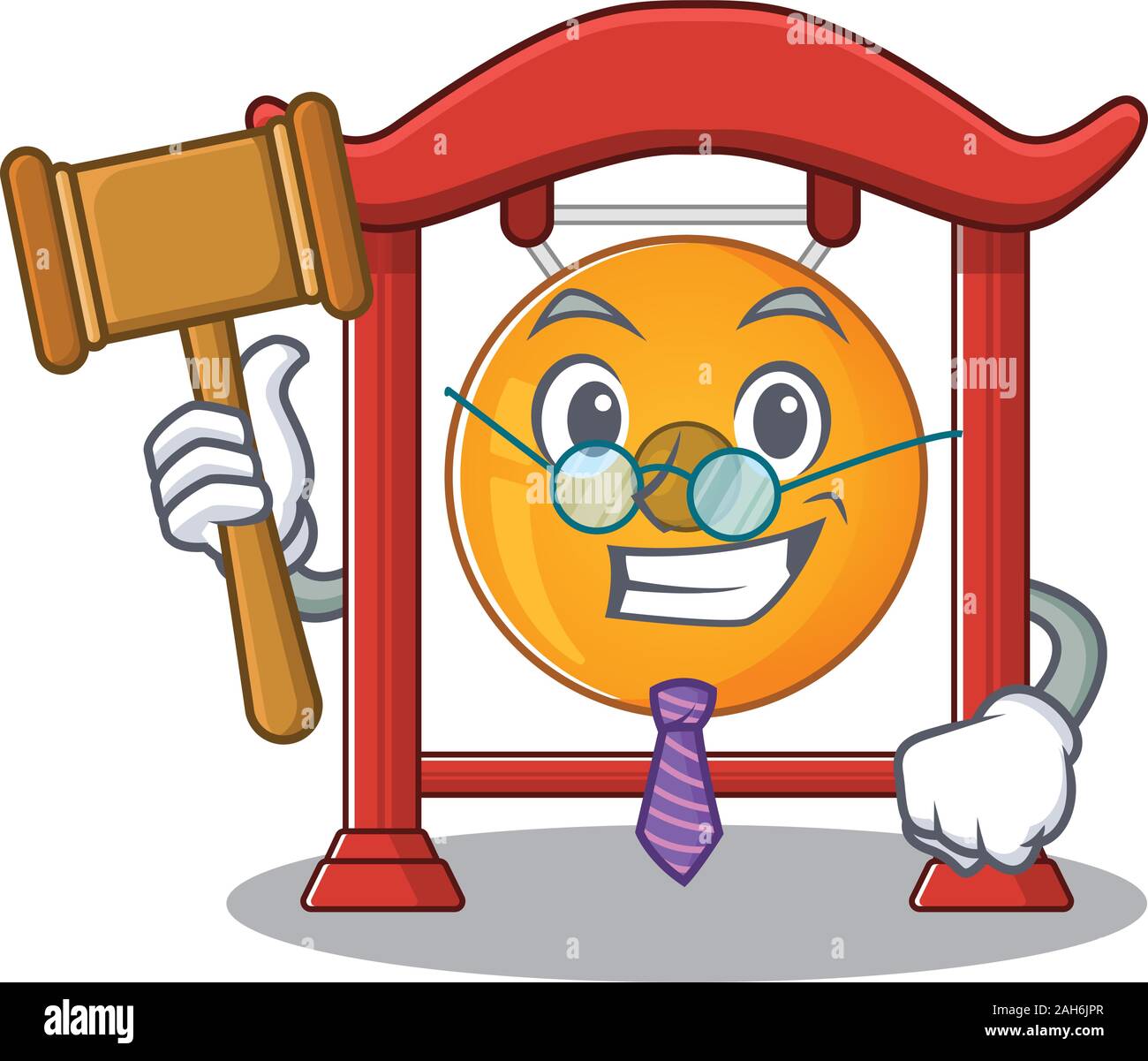 Professional Judge chinese gong Scroll presented in cartoon character ...