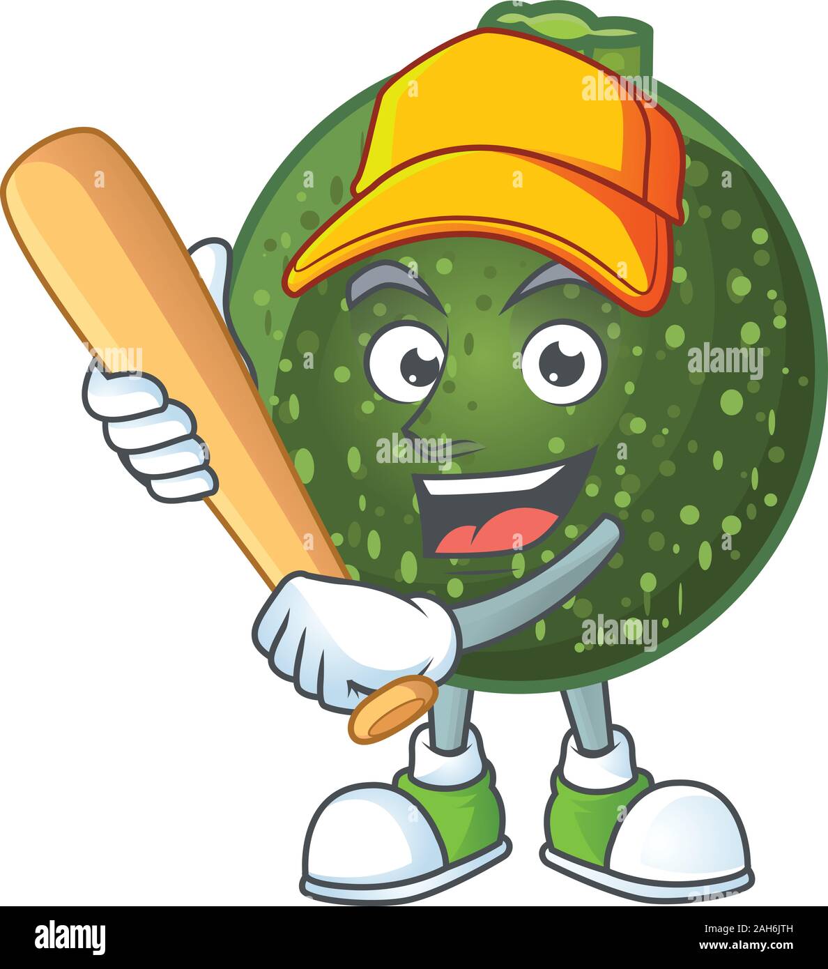 Funny smiling gem squash cartoon mascot with baseball Stock Vector ...