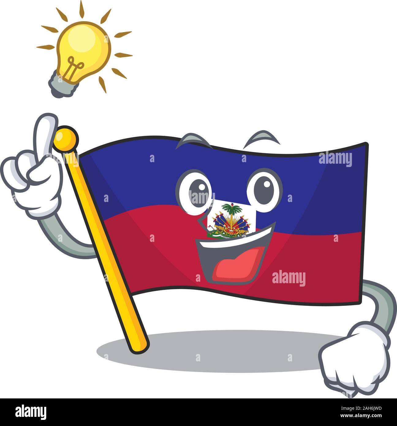 Have an idea flag haiti Scroll cartoon character design Stock Vector ...