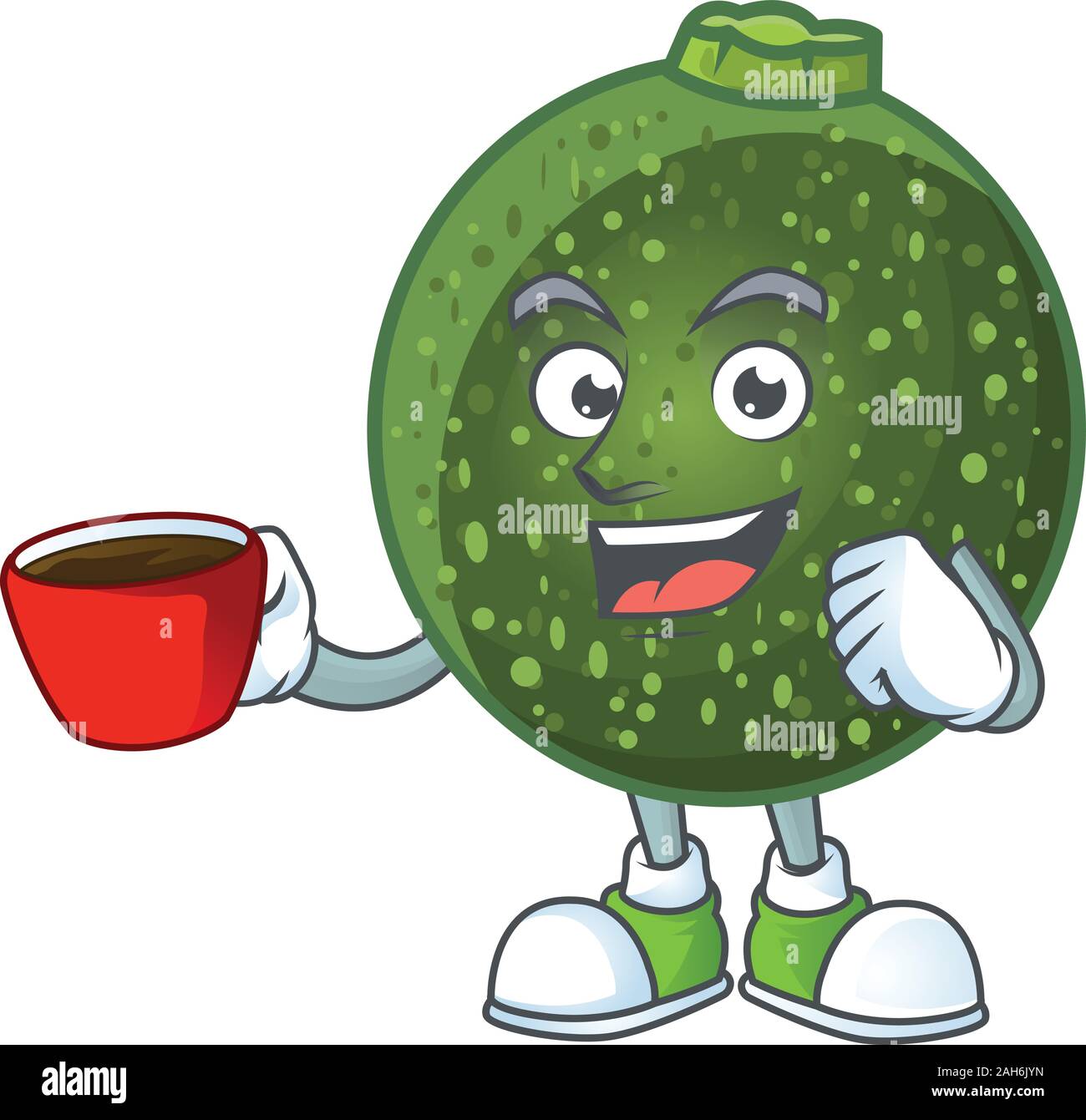 Picture of gem squash character with a cup of coffee Stock Vector Image ...