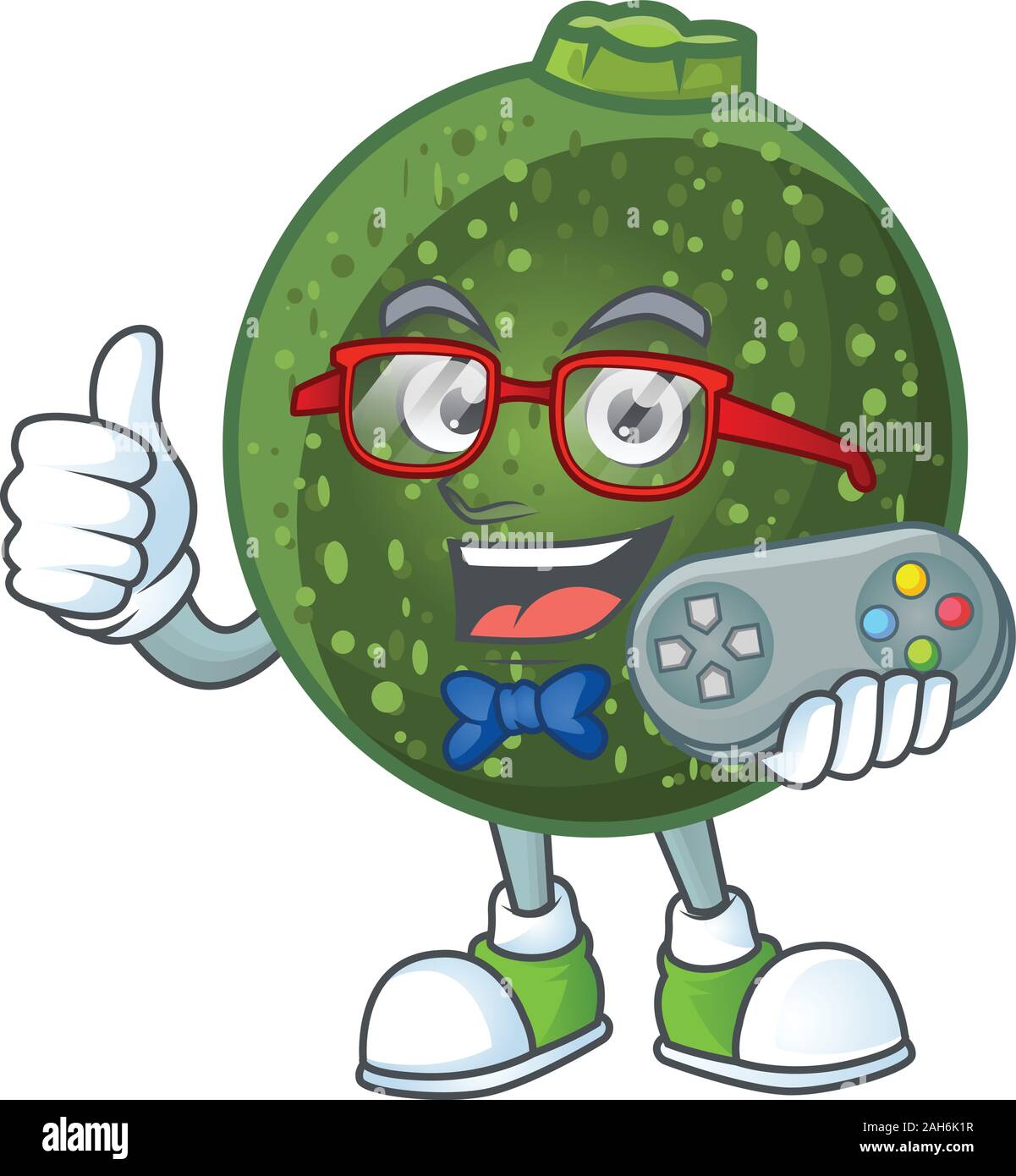 cool geek gamer gem squash cartoon character design Stock Vector Image ...