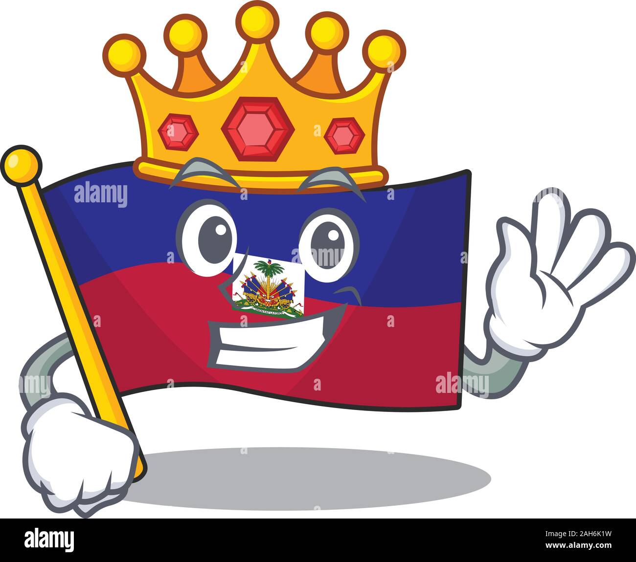 Flag haiti Scroll A stylized of King on cartoon character design Stock ...