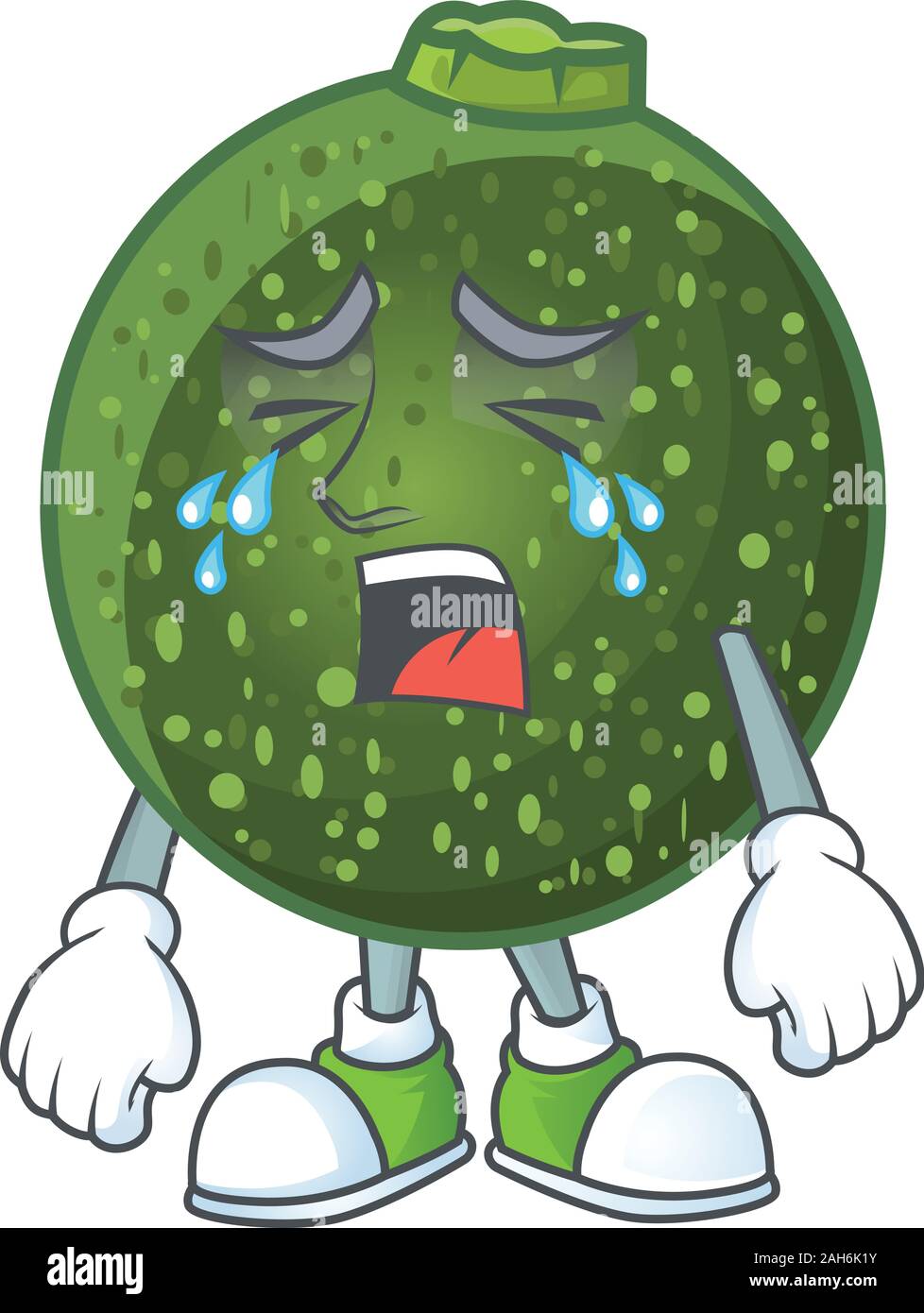 Sad Crying gesture gem squash cartoon character style Stock Vector ...