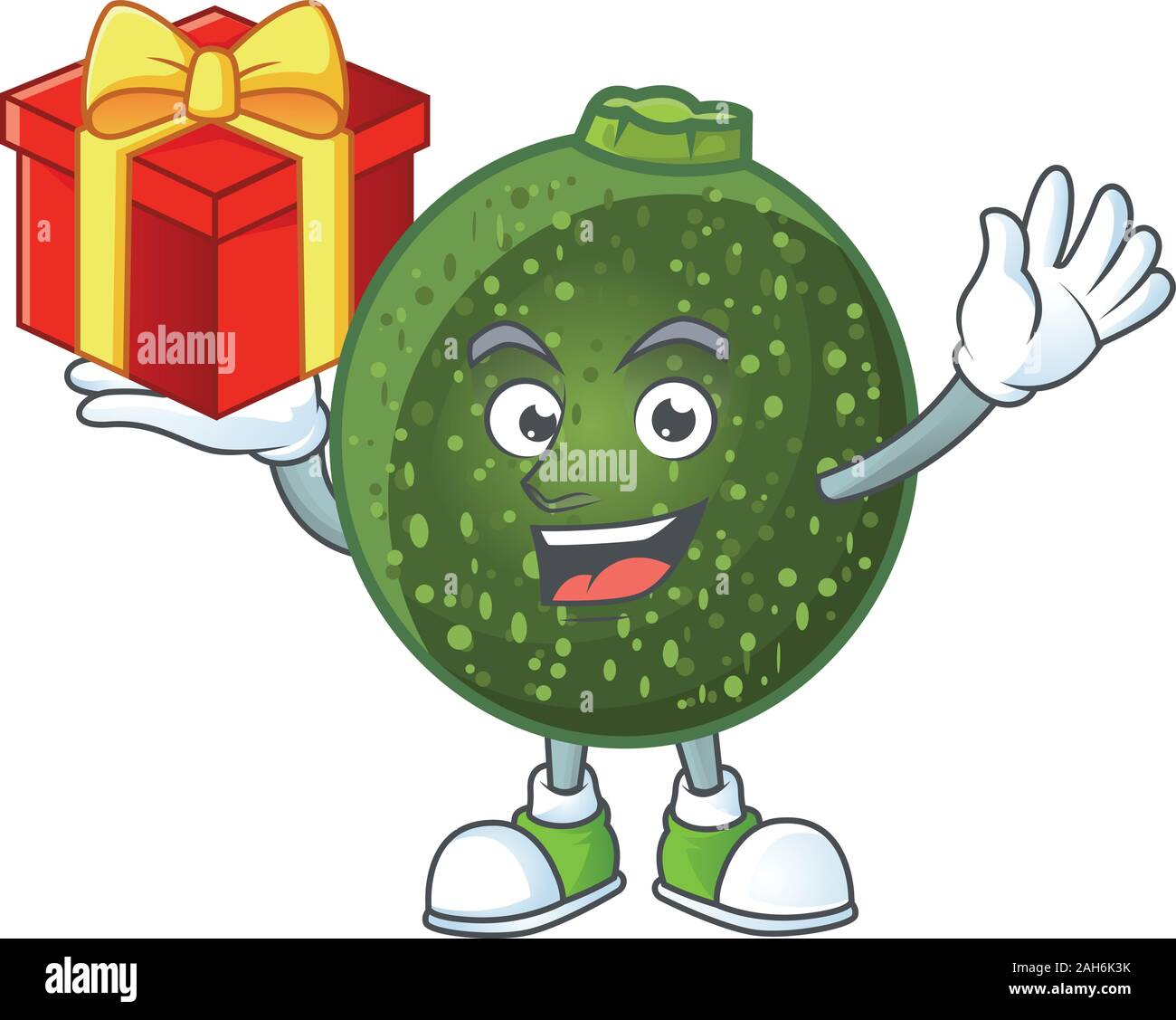 Gem squash cartoon character with a box of gift Stock Vector Image ...