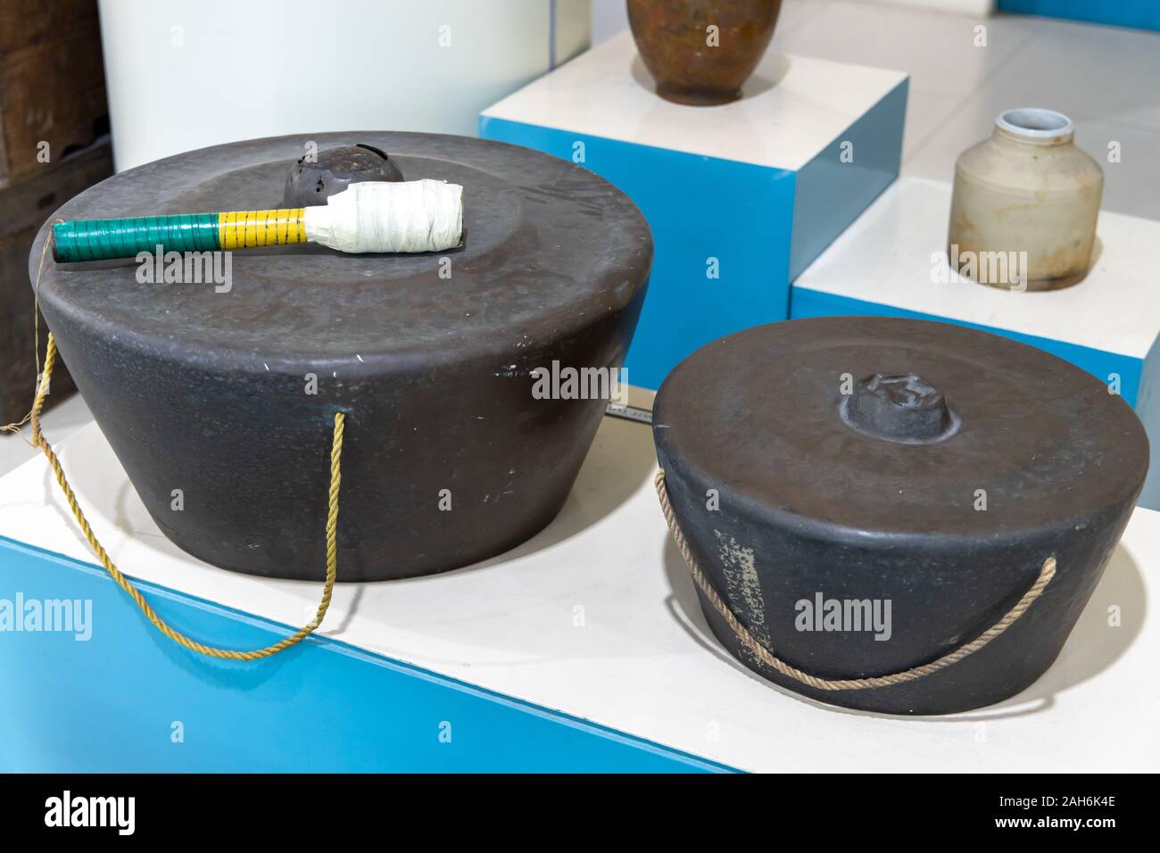 Philippine traditional instruments displayed in the museum, Dumaguete ...