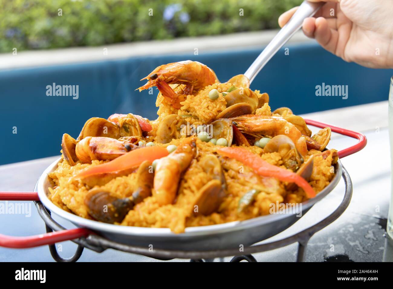 Popular Spanish food paella, Philippines Stock Photo - Alamy
