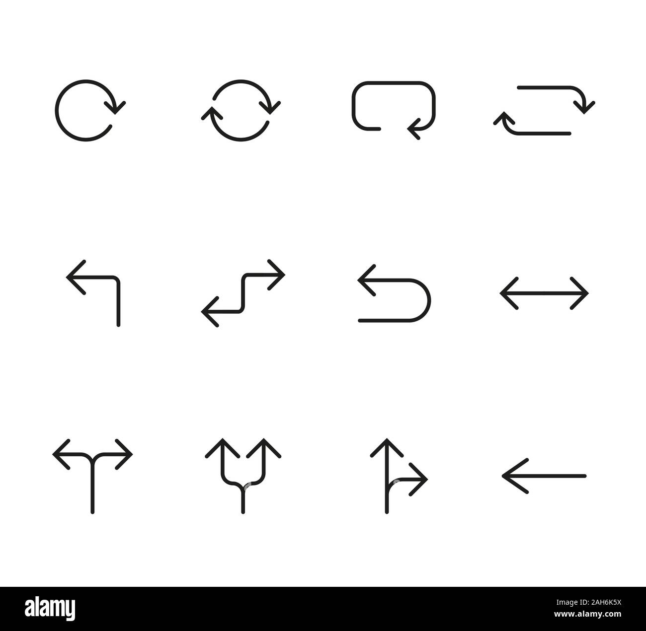Line Arrow icon set. Vector illustration, flat design Stock Vector ...