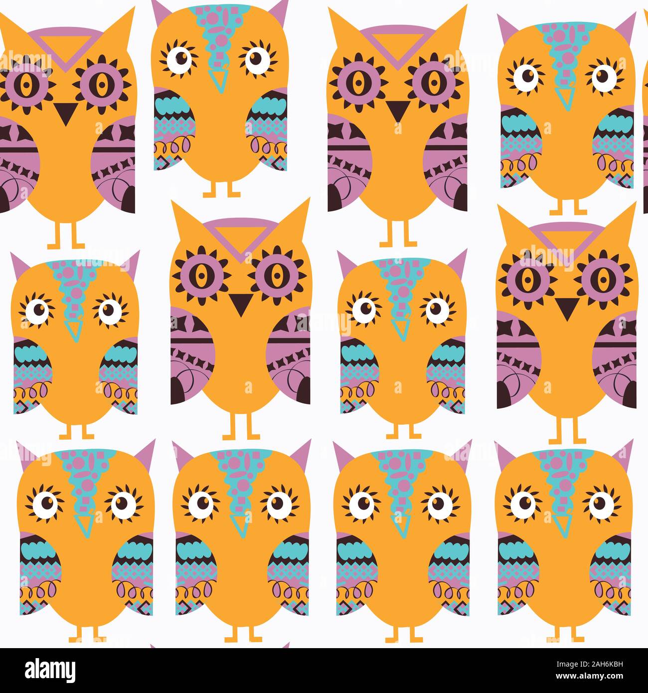 Nature owls seamless pattern in vector. It is located in swatch menu ...