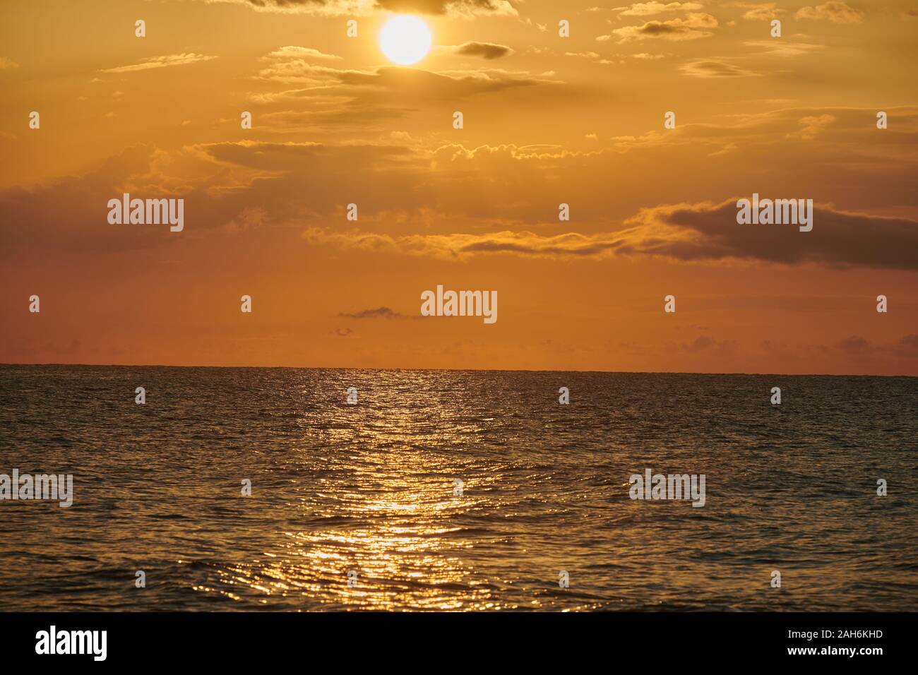 Orange sky sunset in the Dominican Republic Stock Photo - Alamy