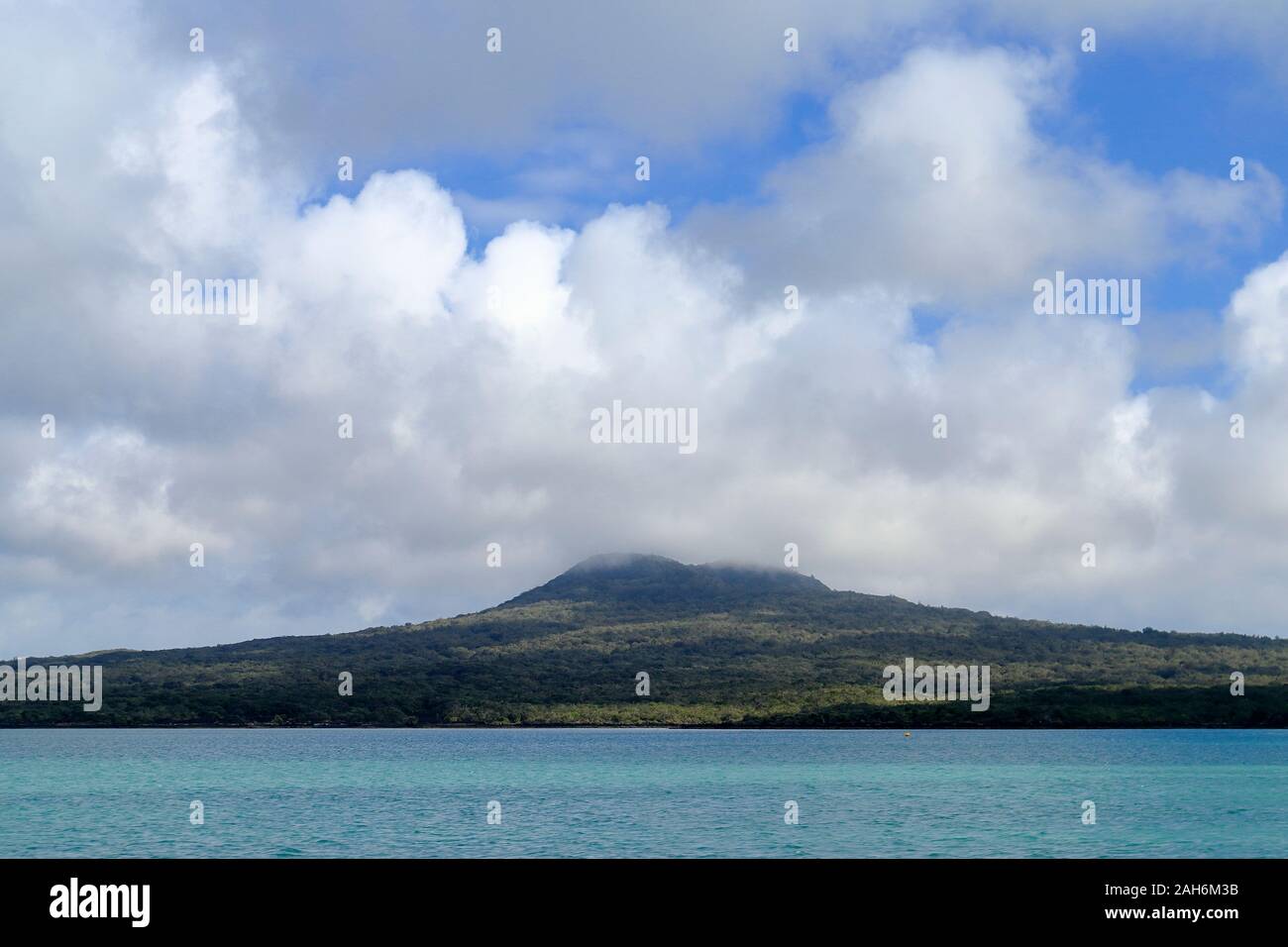 Rangitoto Island in Hauraki Gulf viewed from the Rangitoto Island Ferry ...